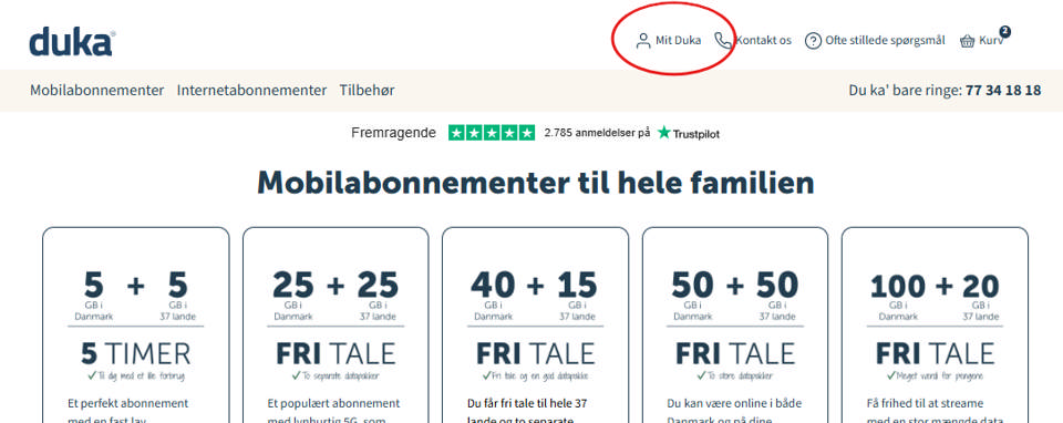 Guide til at logge ind på Mit Duka | dukaTALE